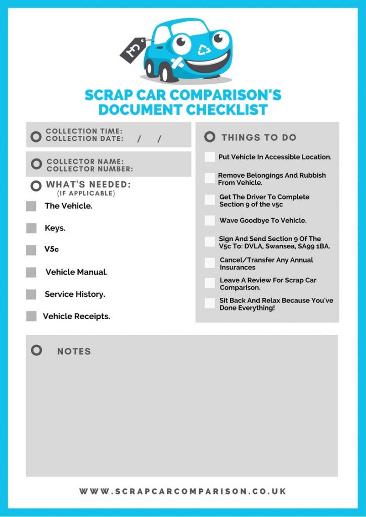 Scrap And Salvage Car Documents Checklist - Scrap Car Comparison